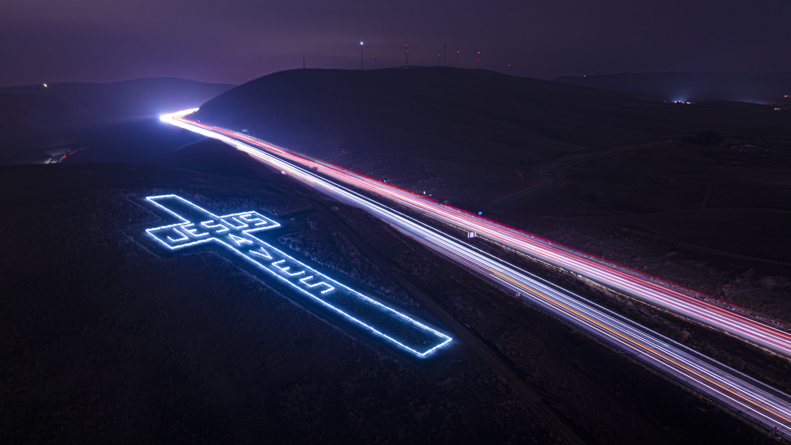 Lights out on 'Jesus Saves' Cross on the Hill - Livermore Vine